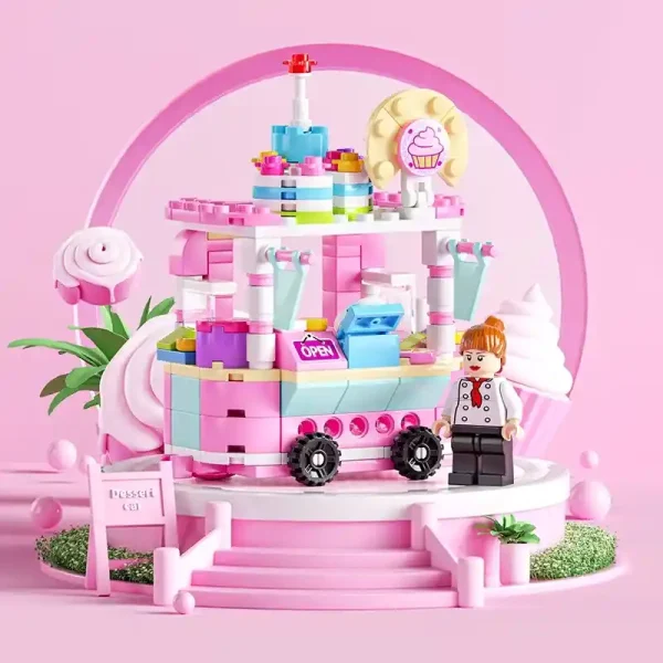 Dessert Cart DIY Building Blocks - 159 Pieces | Snow Aurora